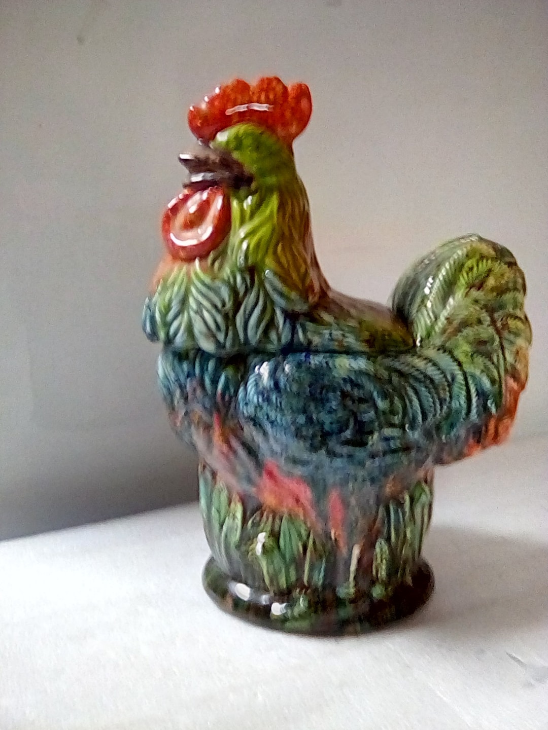 Vintage Pottery Rooster Chicken Canister - Etsy