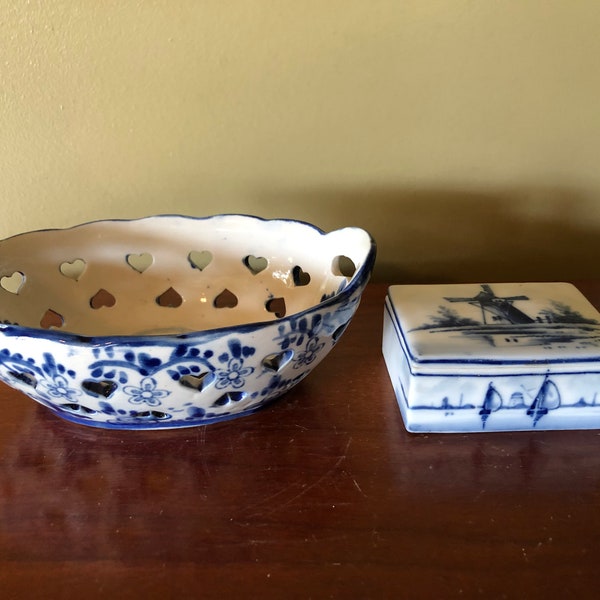 Delft Blue Trinket Box - Etsy