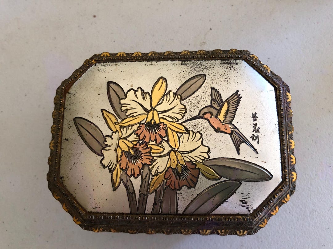 Japanese Hummingbird and Flowers Musical Trinket Box Vintage - Etsy