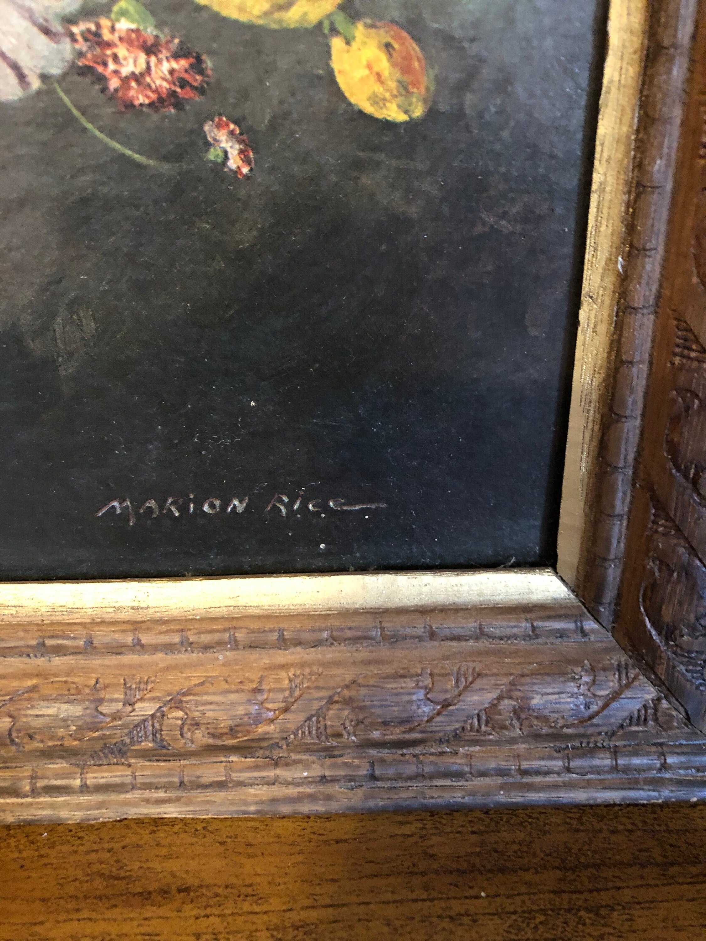 Framed Marion Rice Floral Print Textured Vintage Wall Art Wall Decor ...