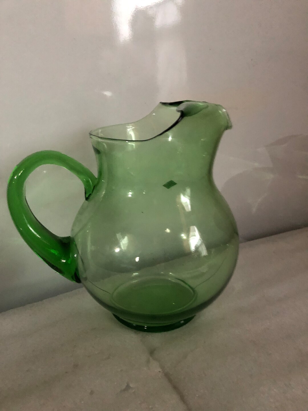 Vintage Libbey Crisa Pitcher Acapulco Green Swirl - Etsy
