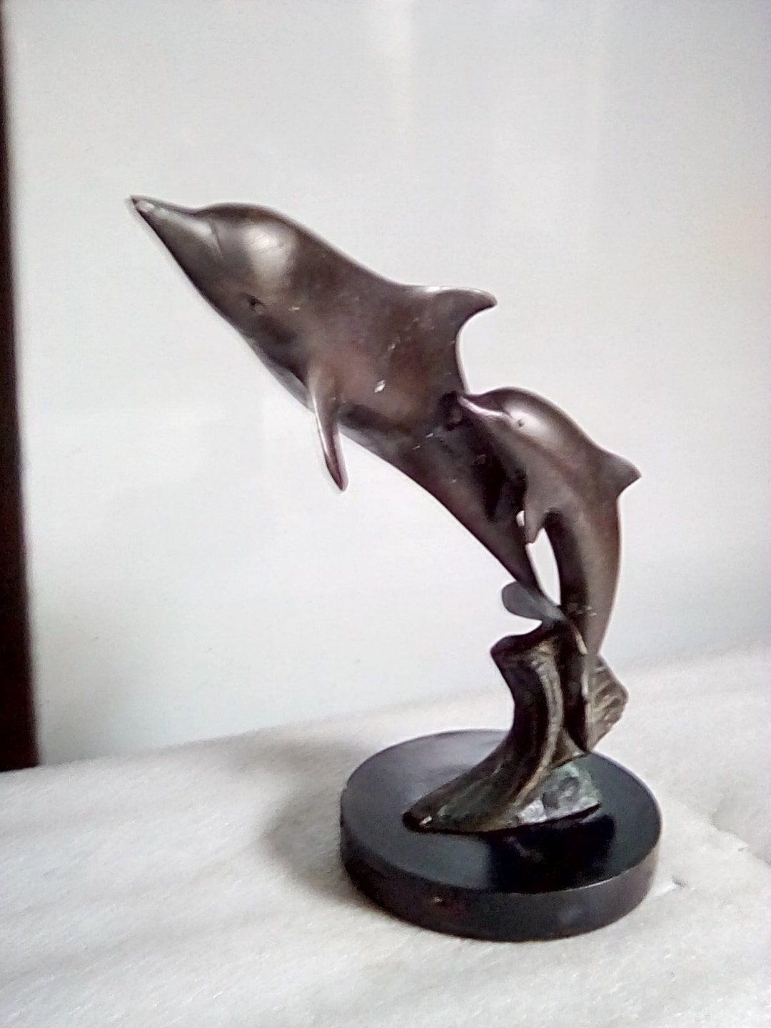 Solid Brass Dolphins Sculpture - Etsy