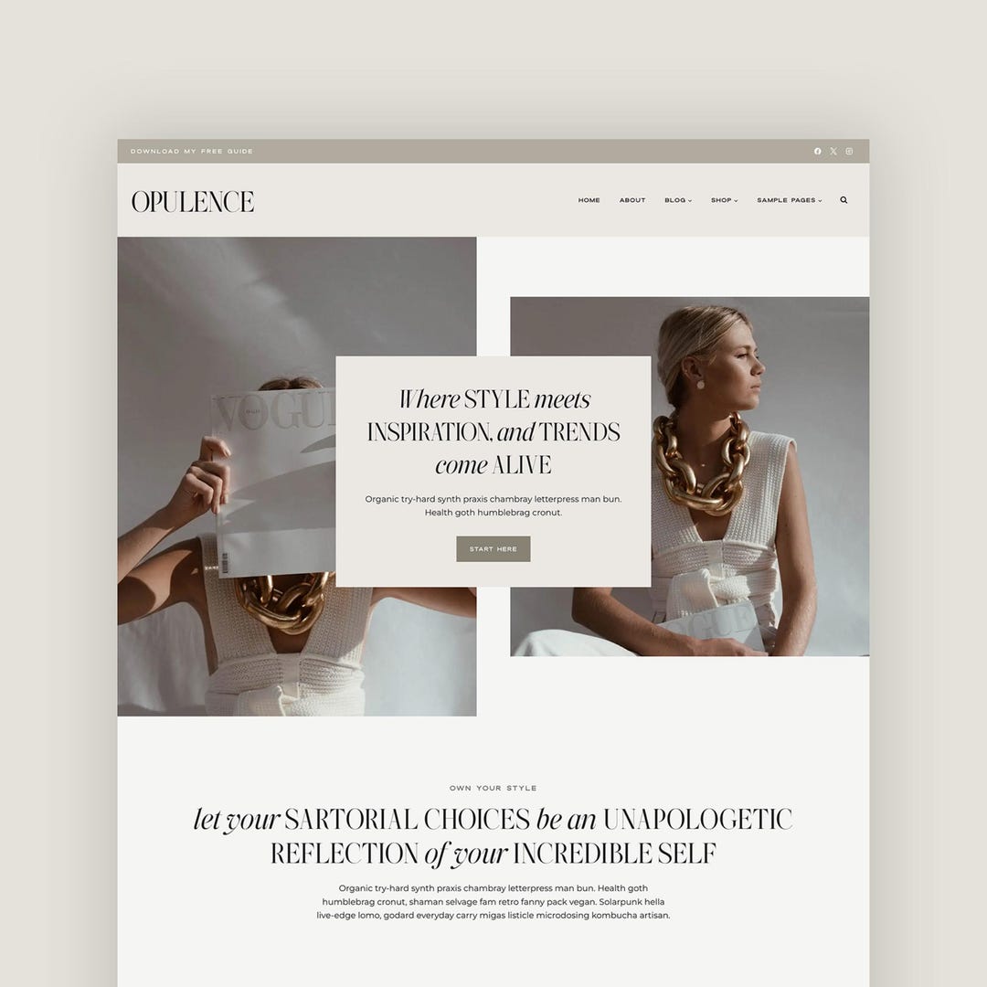 OPULENCE - Responsive Wordpress Blog Theme for Bloggers and Influencers ...