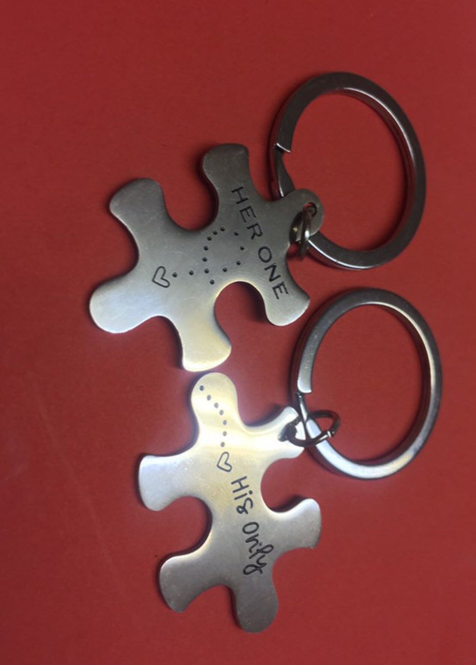 Jigsaw Puzzle Keychain Couple Her One His Only Anniversary - Etsy UK