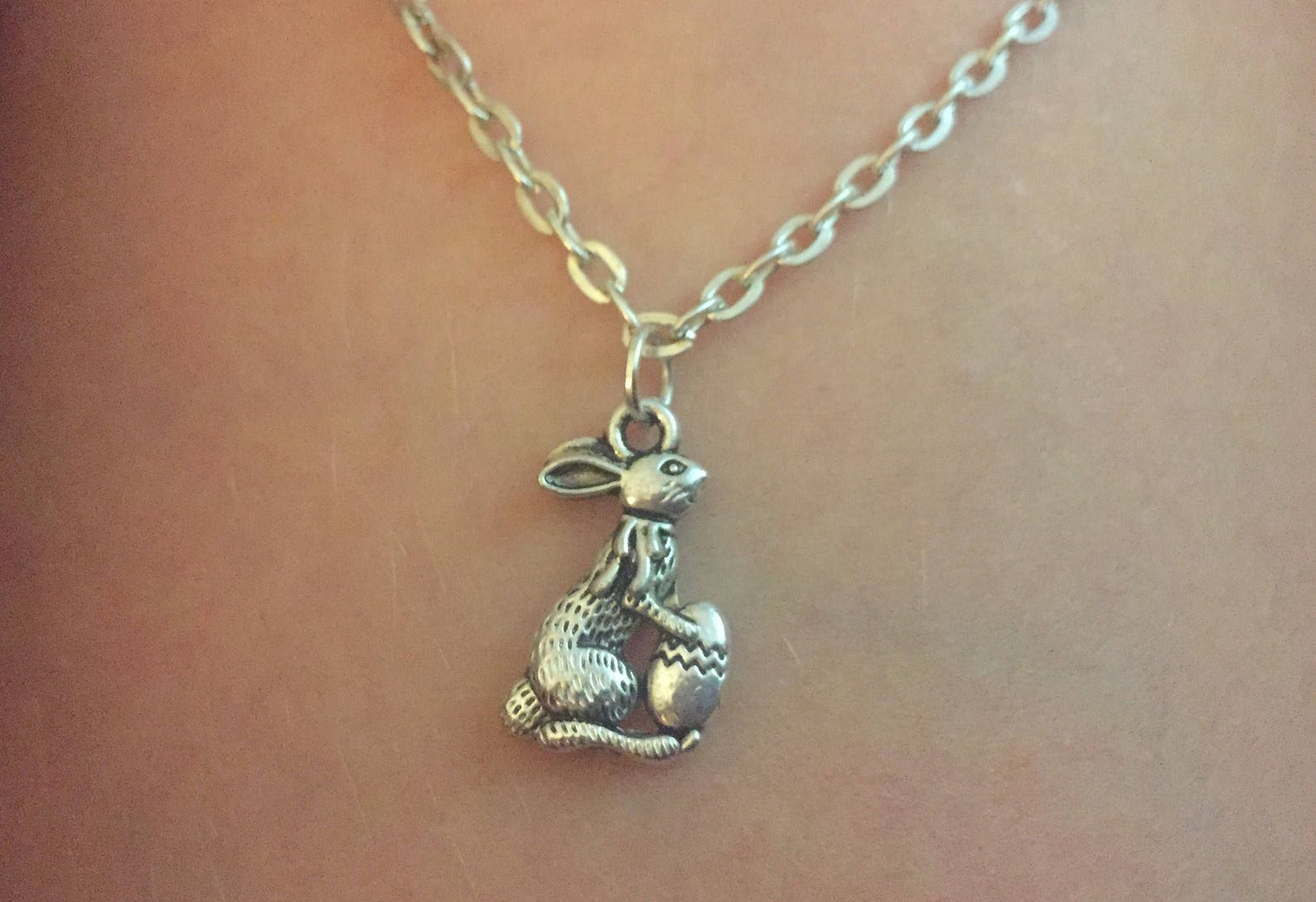 Easter Bunny charm Bunny necklace Charm findings Easter | Etsy