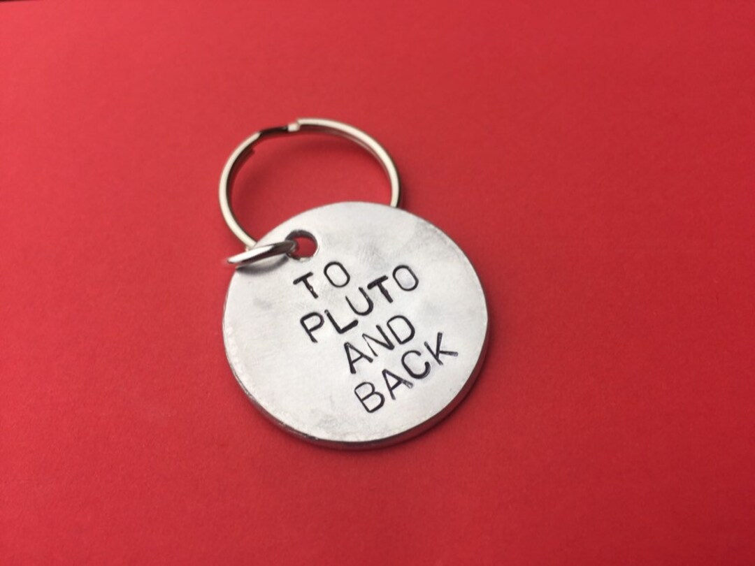 Personalized Keychain: to Pluto and Back - Valentines Day Gift - Etsy