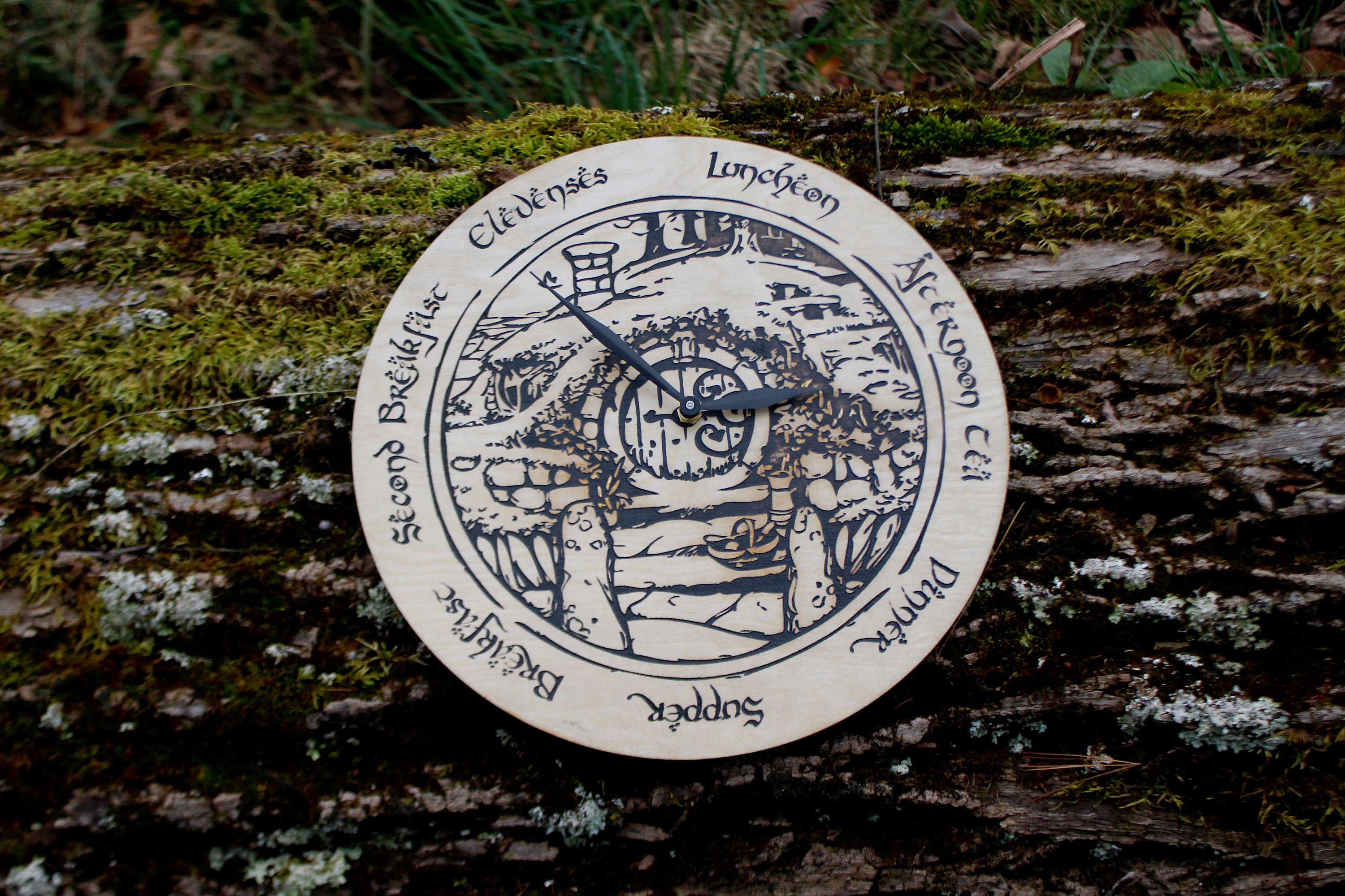Lord of the Rings Inspired Clock - Hobbit Meal, JRR Tolkien, or Tree of ...