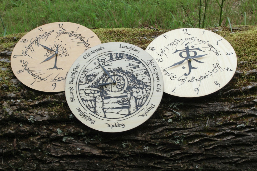 Lord of the Rings Inspired Clock - Hobbit Meal, JRR Tolkien, or Tree of ...