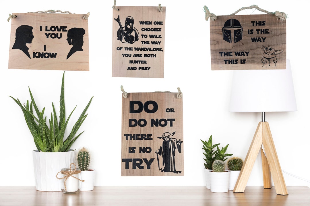 Galactic Star Wars Wood Sign - Laser Engraved Maple Décor - Etsy