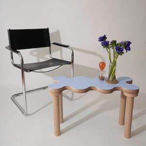 Wavy Curvy Wiggle Squiggle Coffee Table Side Table Stool in Blue - Etsy