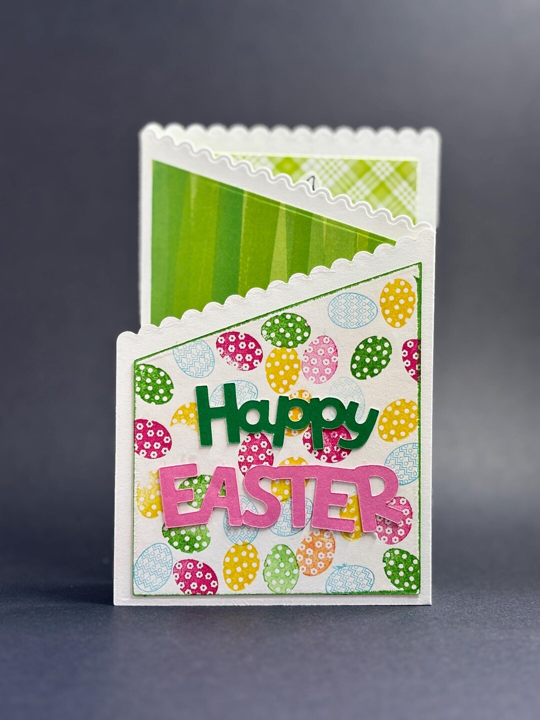 Whimsical Tri-fold Easter Card With Bunny and Eggs - Etsy