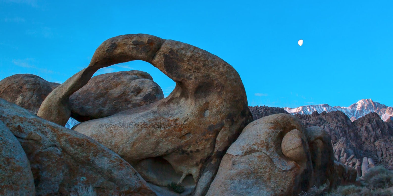 Mt Whitney Alabama Hills Moon Set Sunrise Mt Whitney - Etsy