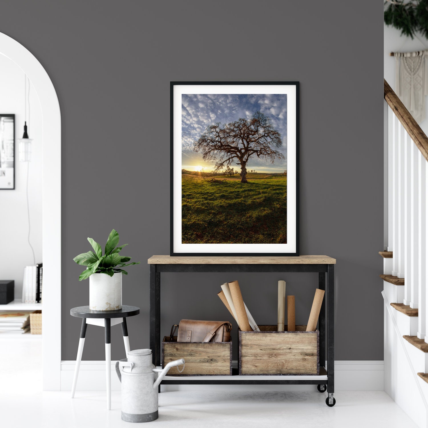 Vertical Photography Oak Tree at Sunset Sierra Foothills | Etsy
