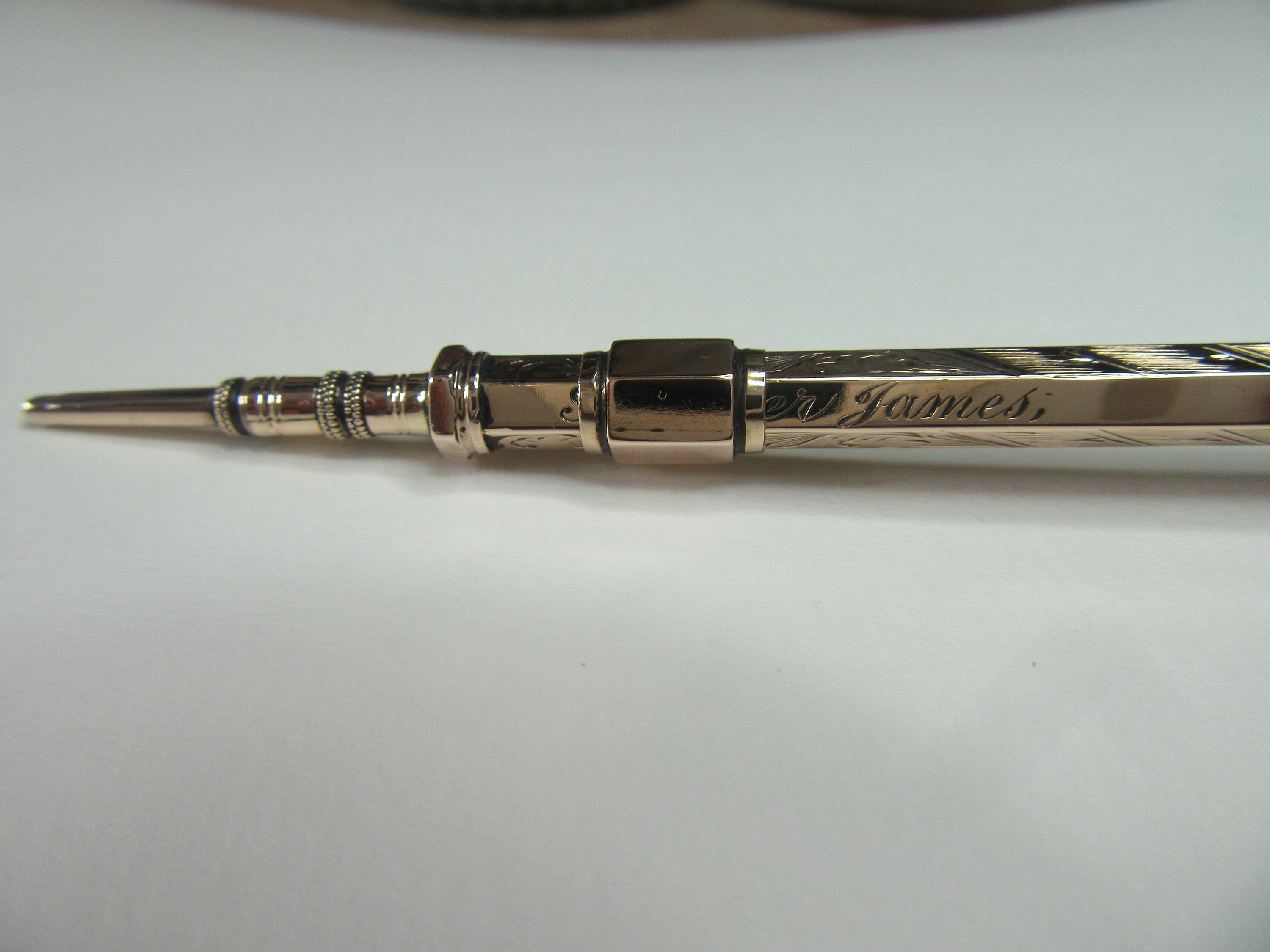 Antique Collectible Rare Gold Pencil 1800s Exeter, in Very Good ...