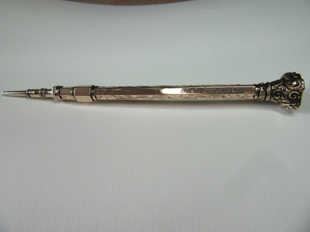 Antique Collectible Rare Gold Pencil 1800s Exeter, in Very Good ...