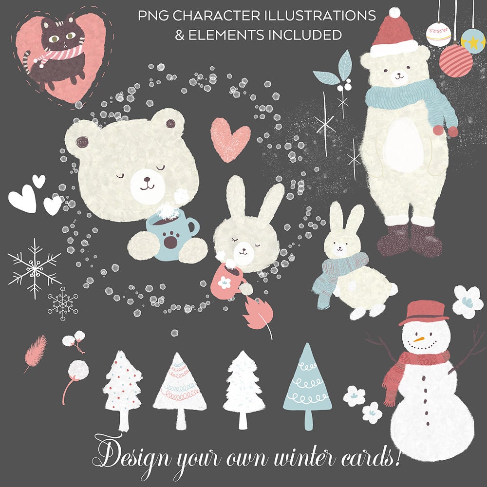Digital Download Holiday Clip Art Winter Clip Art Winter - Etsy