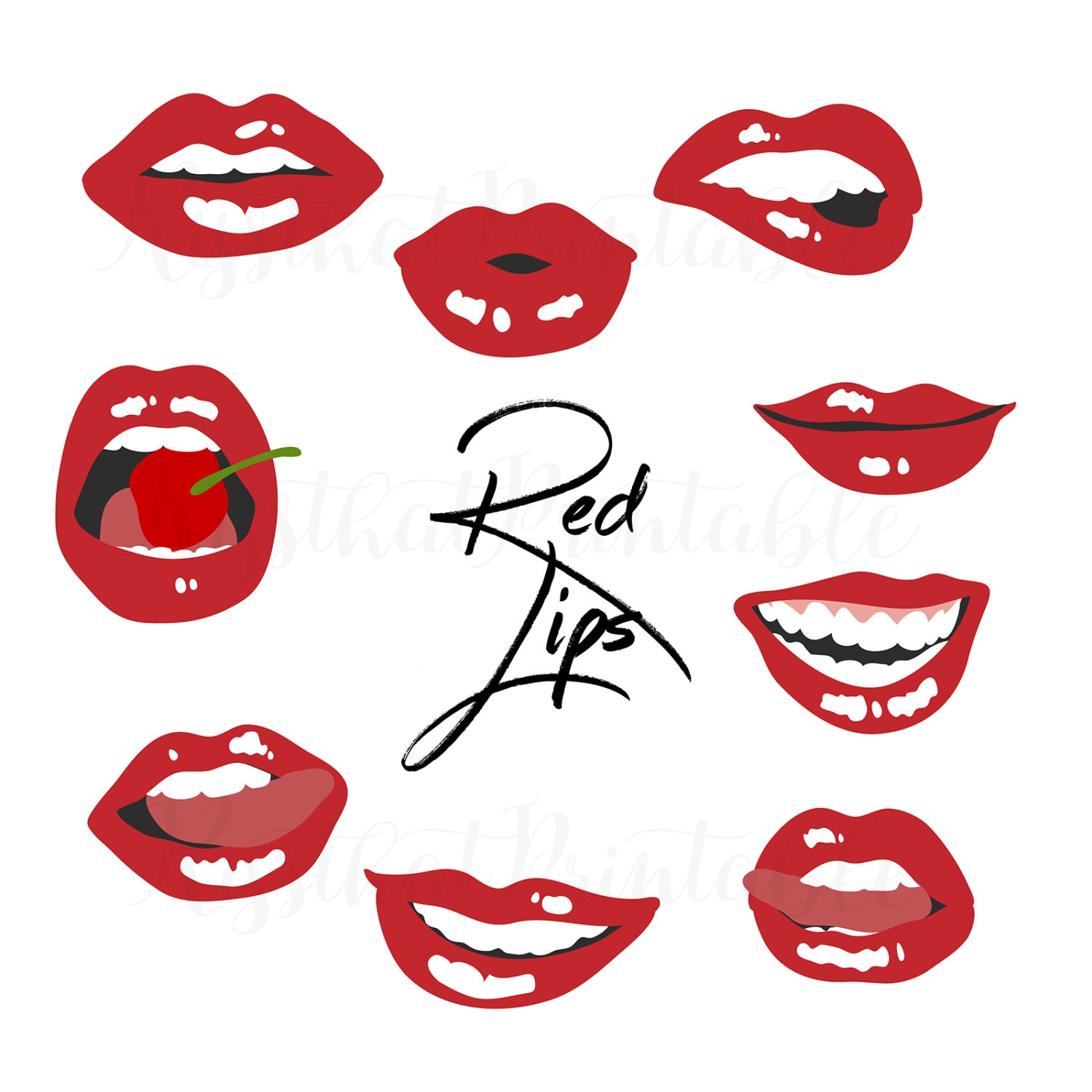 Clip Art & Image Files Red Lips Lipstick PNG Kisses Clipart Valentines ...