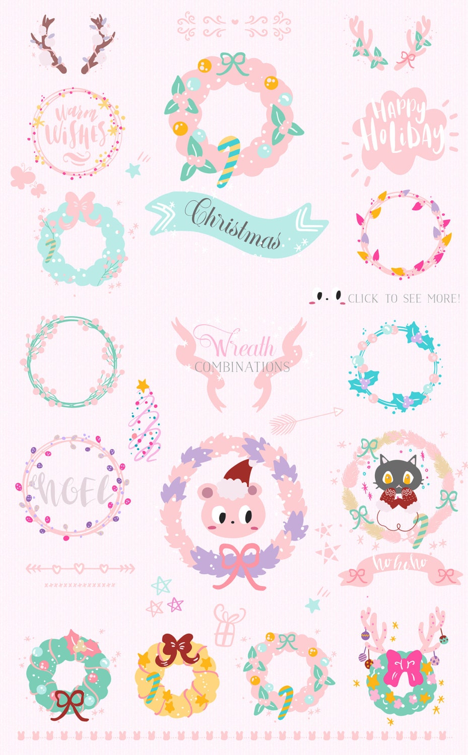 Christmas is Pink Holiday Design Toolkit, Christmas Clip Art Bundle ...