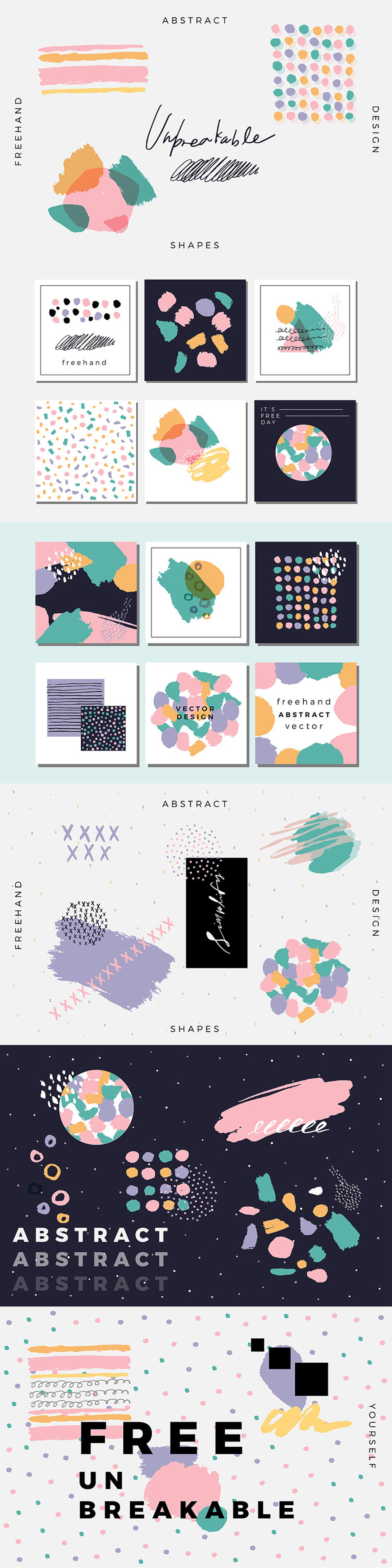 Unbreakable Abstract Pattern Set Clip Art Digital Download - Etsy