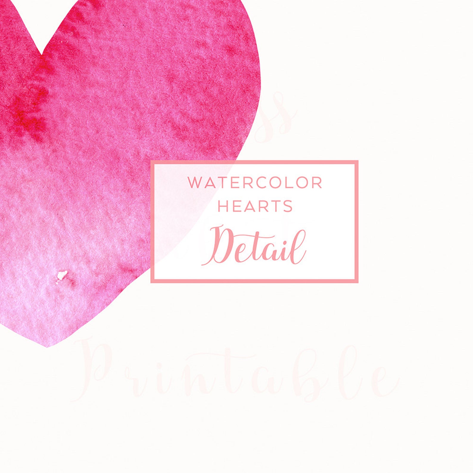 Pink Watercolor Hearts | Watercolor Clip Art, Digital Download ...