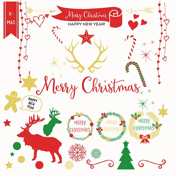 Digital Download Christmas Clip Art, Handmade Holiday Clip Art ...
