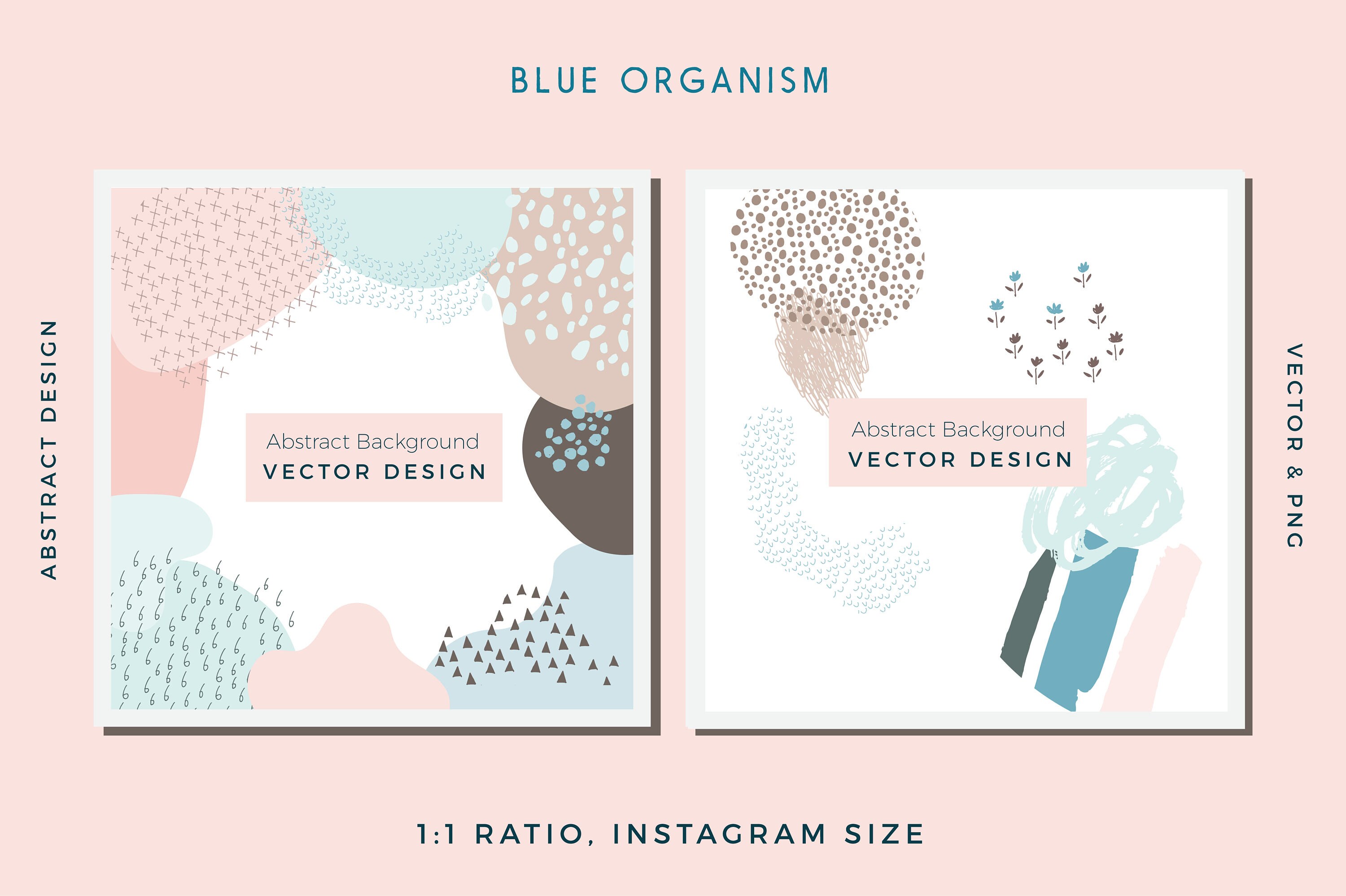 Blue Organism | Abstract Pattern Set, Clip Art, Digital Download ...