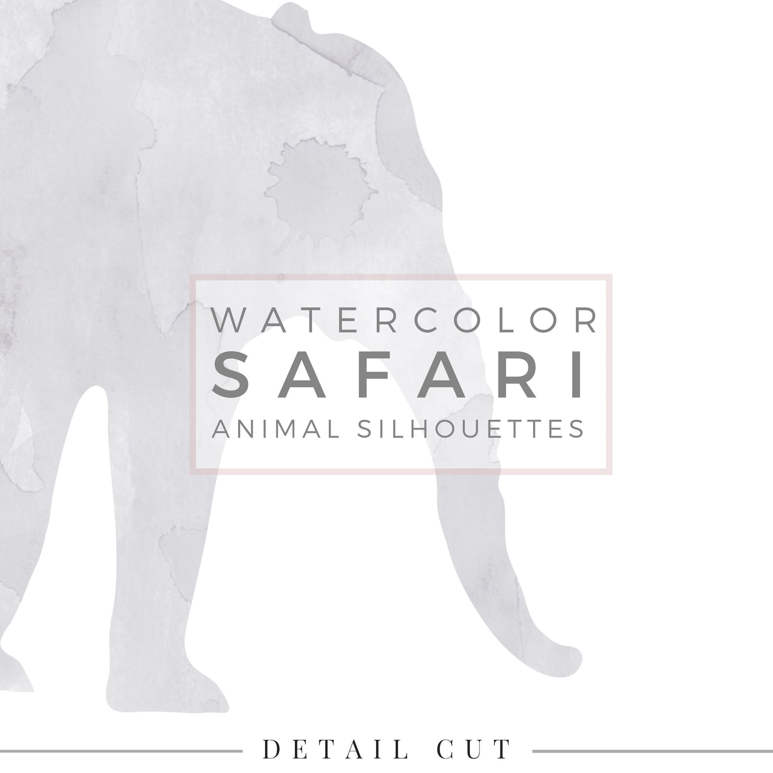 9 Pastel SAFARI Bundle Watercolor Animal Silhouette, Clip Art Package ...