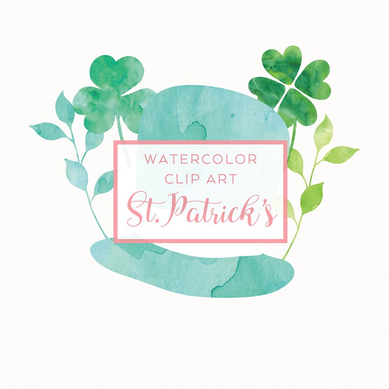 St.patrick's Day Set | Watercolor Clover Graphics, Watercolor Clip Art ...