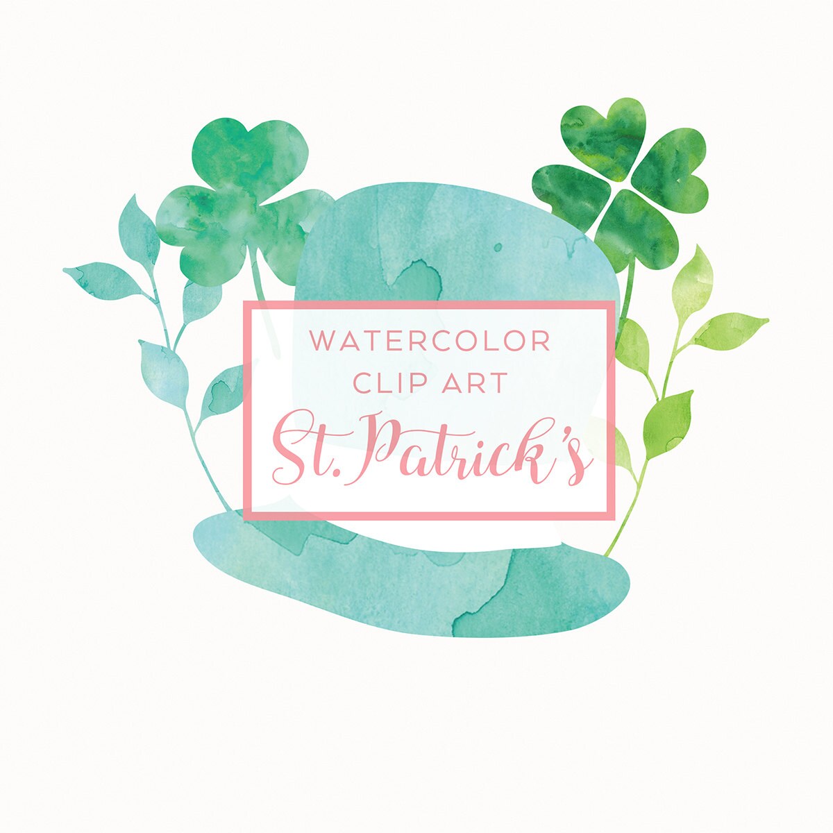 St.patrick's Day Set | Watercolor Clover Graphics, Watercolor Clip Art ...