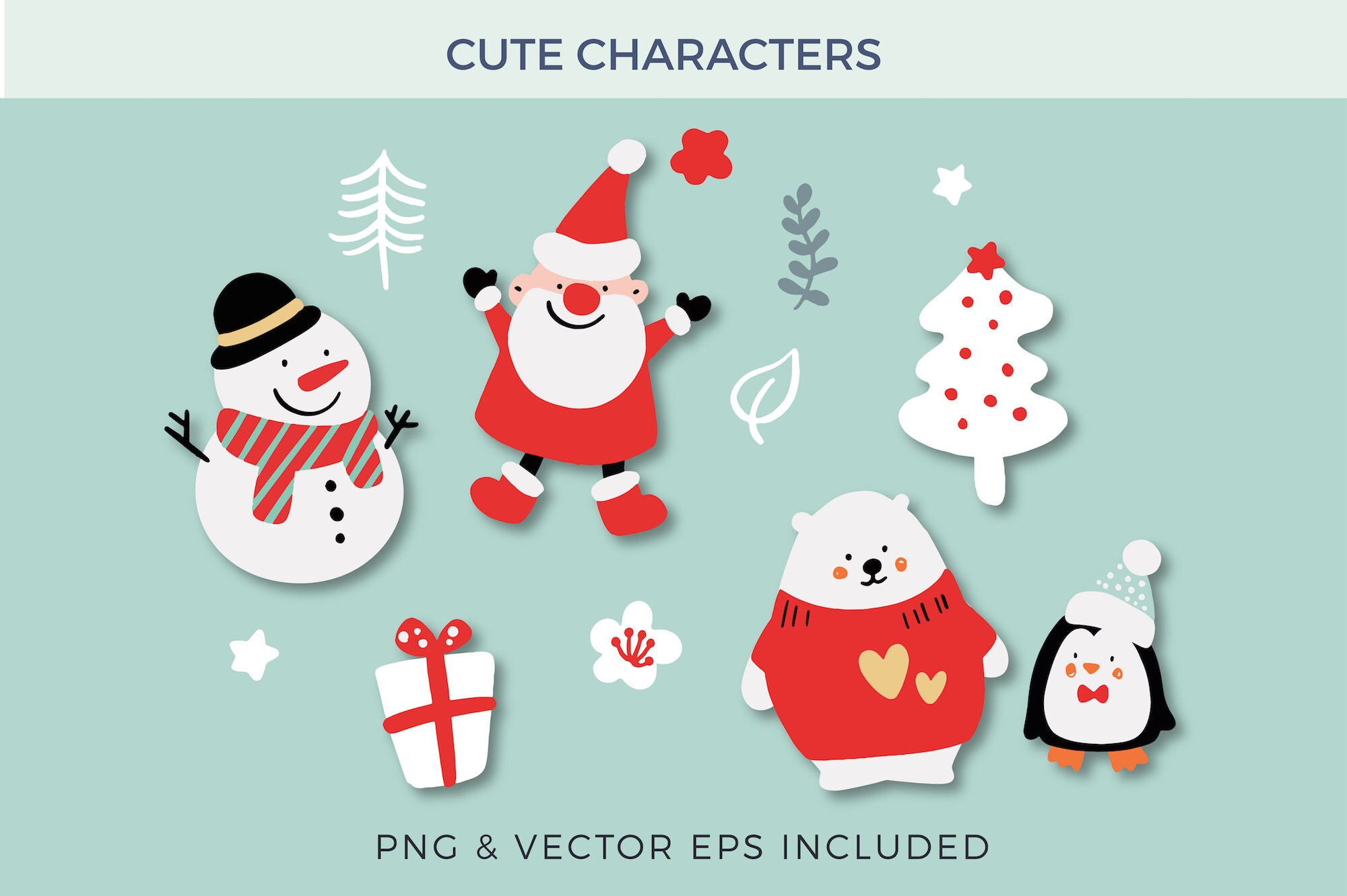 Merry Christmas Characters Christmas Clip Art Hand - Etsy