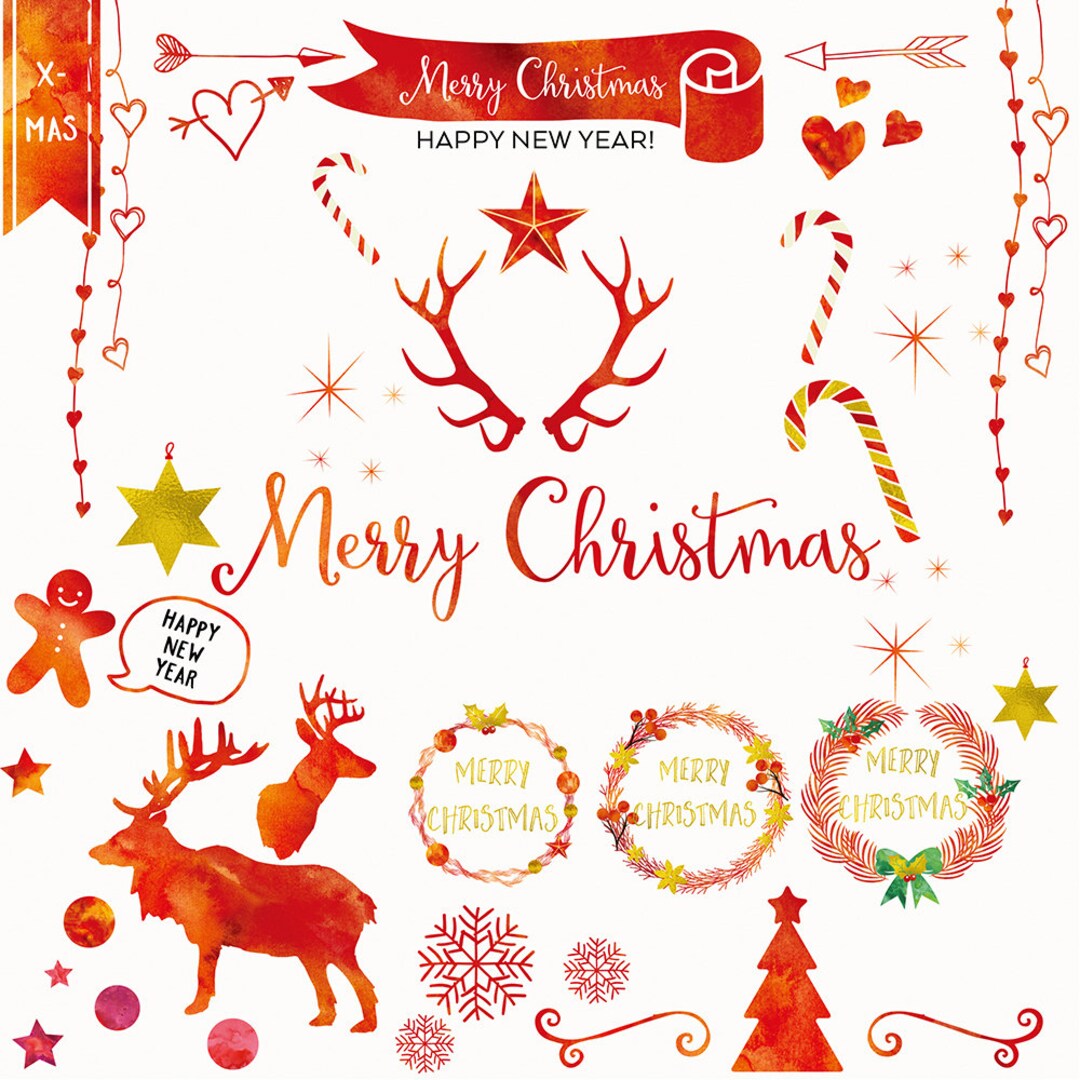 Digital Download Clip Art, Christmas Clip Art, Handmade Holiday Clip ...