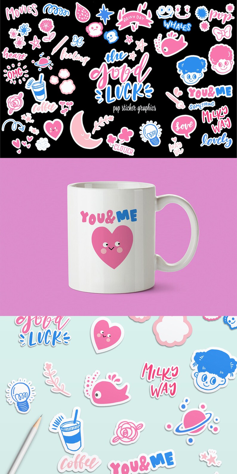 Good Luck Sticker Clip Art 80s and 90s Retro Pop Clip Art - Etsy