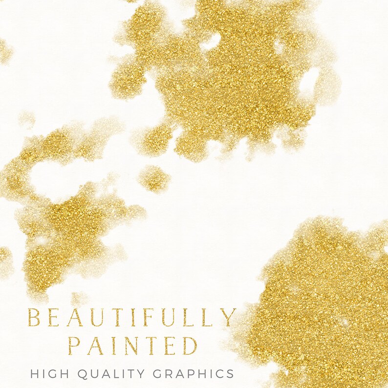 Glitter Spatters | Gold Foil Clip Art, Digital Download, Brush Strokes ...