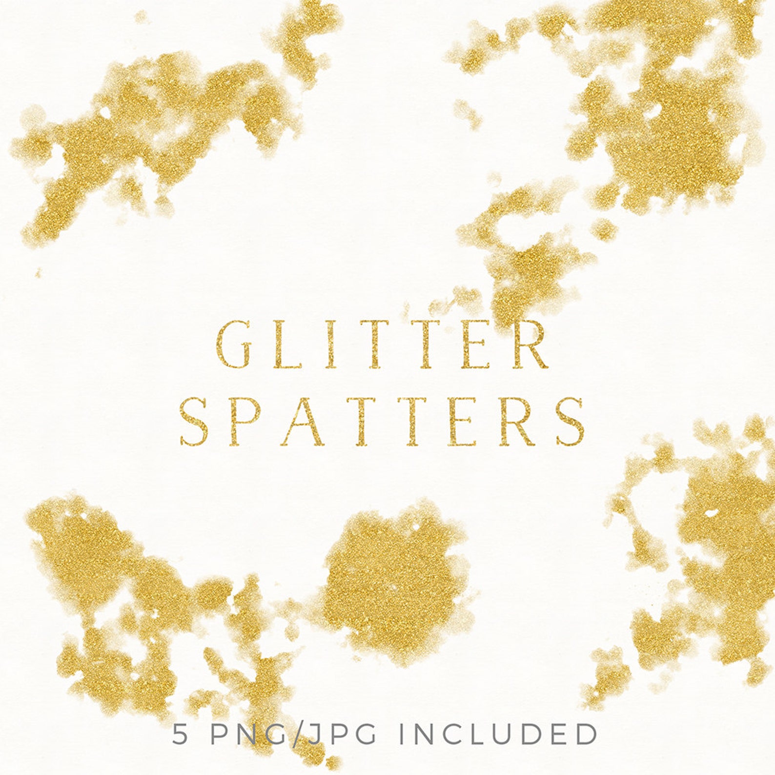 Glitter Spatters | Gold Foil Clip Art, Digital Download, Brush Strokes ...