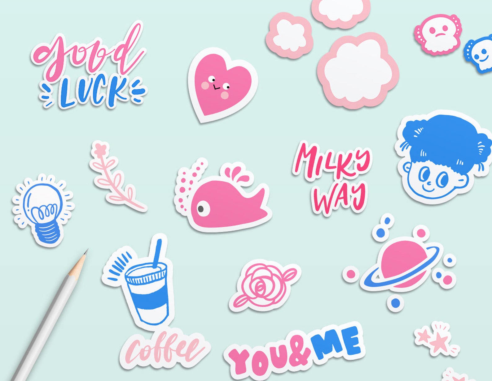 Good Luck Sticker Clip Art 80s and 90s Retro Pop Clip Art - Etsy