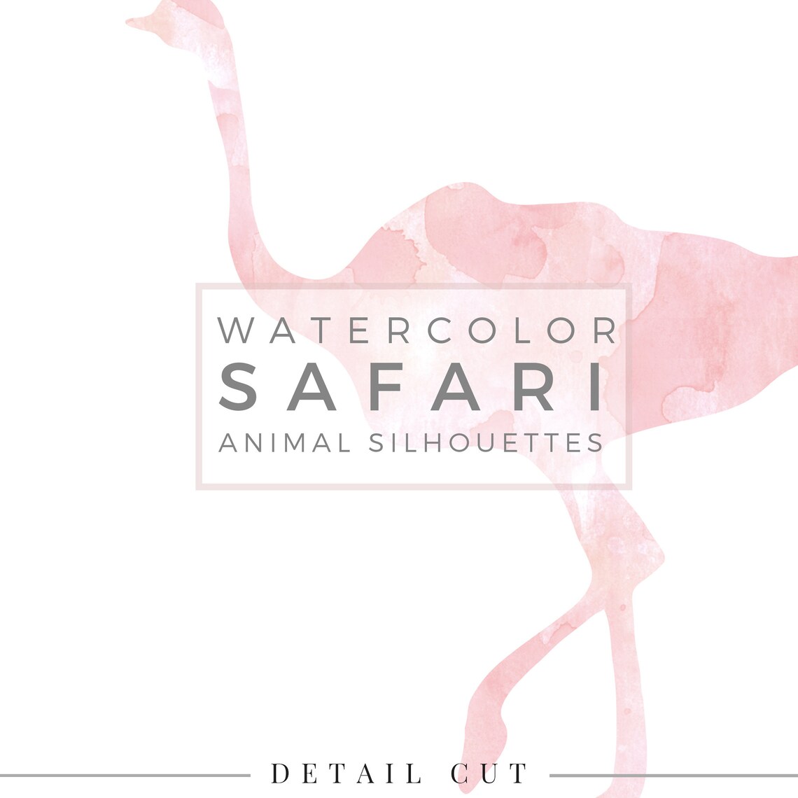 Safari Animal Silhouette PASTEL Blush Pink, Clip Art, Animal Silhouette ...