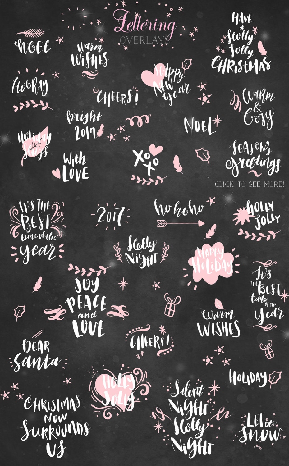 Christmas is Pink Holiday Design Toolkit, Christmas Clip Art Bundle ...