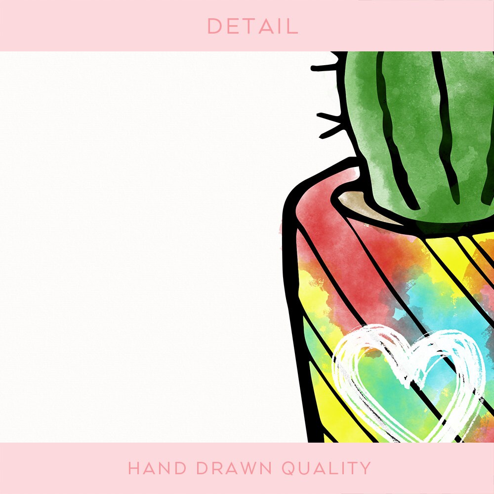 Potted Cactus Watercolor | Plants Pots Clip Art, Digital Download ...