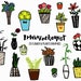 Imperfectionist | Plants Pots Clip Art, Digital Download, Potted Cactus ...