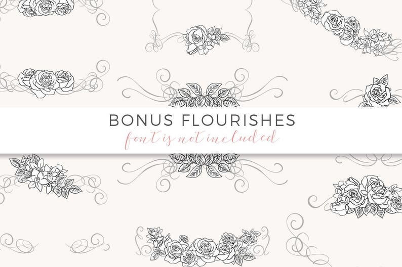 Ink Roses Rose Clip Art Floral Illustration Hand Drawn - Etsy