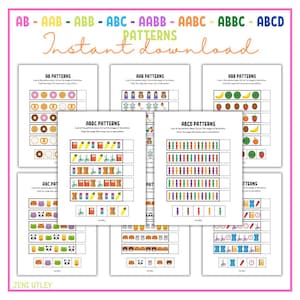 AB - ABCD Patterns | Preschool Worksheet - Etsy