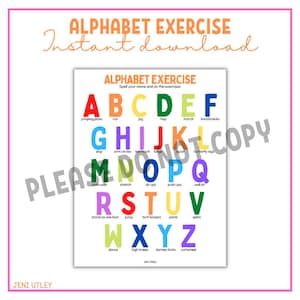 Alphabet Exercise | Preschool Fitness | Preschool Brain Break - Etsy