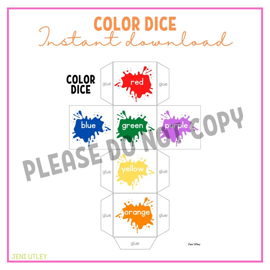 I Spy the Color | Dice | Download | Printable | Colors | Learning Game ...