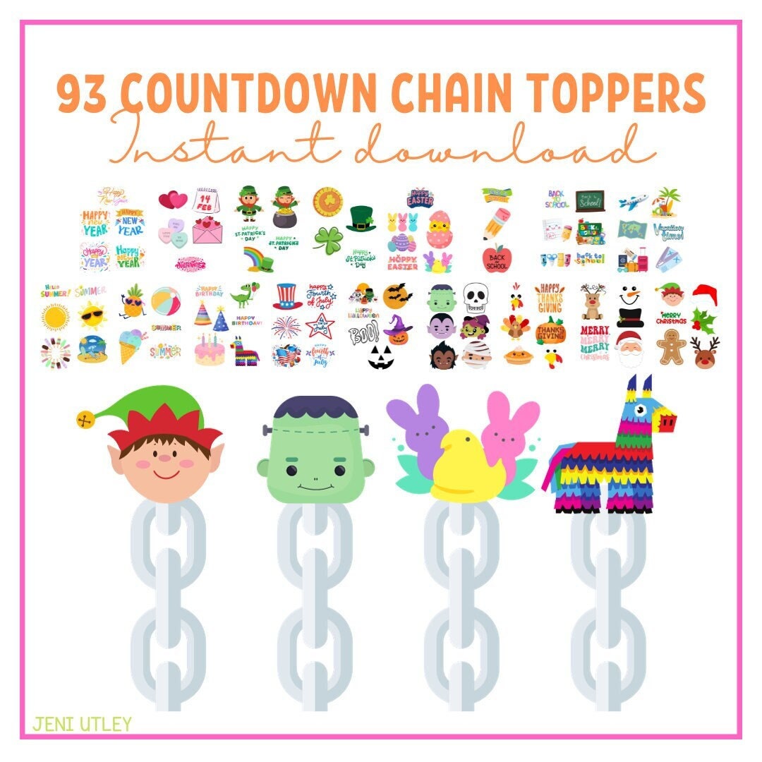 Countdown Chain Toppers - Learn the Calendar - Activity for ...