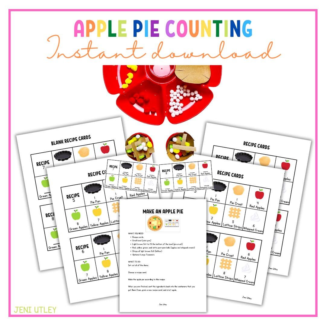 Apple Pie Counting Activity | Hands-on Activity for Preschoolers - Etsy