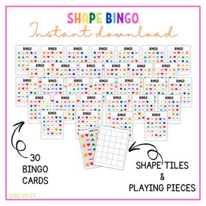 Shape Bingo Game | Fun Learning Activity for Preschool - Etsy
