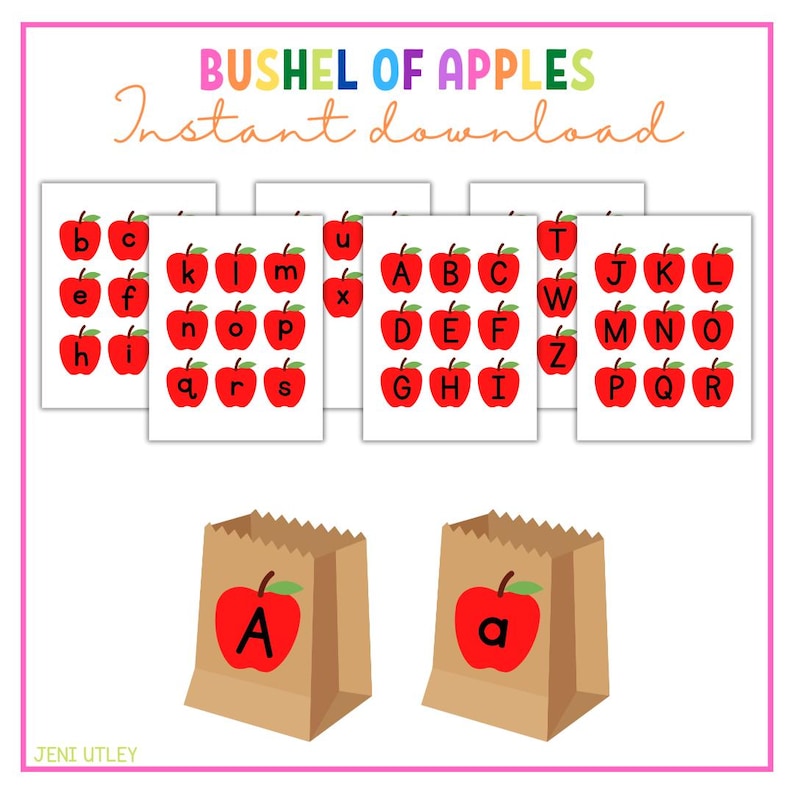 Bushel of Apples | Alphabet Activity for Preschoolers - Etsy