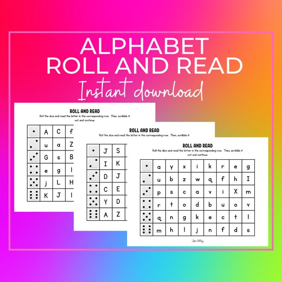 Roll and Read Alphabet Game Dice Game Alphabet Game - Etsy