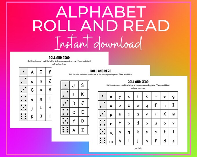 Roll and Read Alphabet Game Dice Game Alphabet Game - Etsy