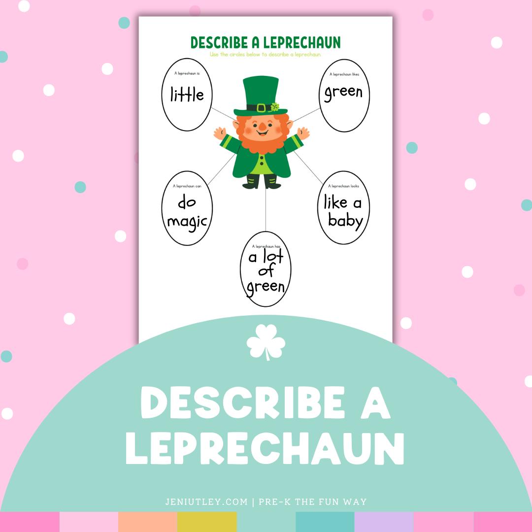 Describe a Leprechaun Writing Activity | St. Patrick's Day Preschool ...